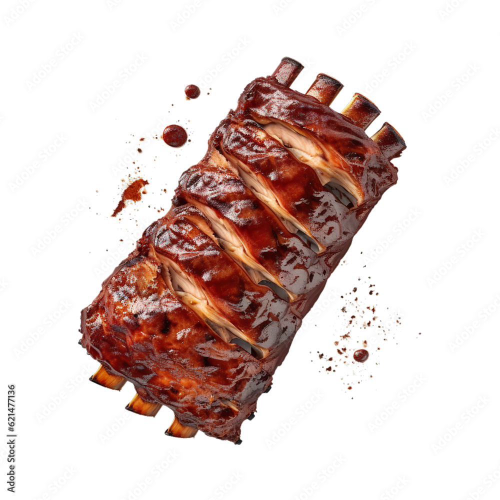 Grill pork beef ribs, realistic 3d ribs with honey, grilled meat ...