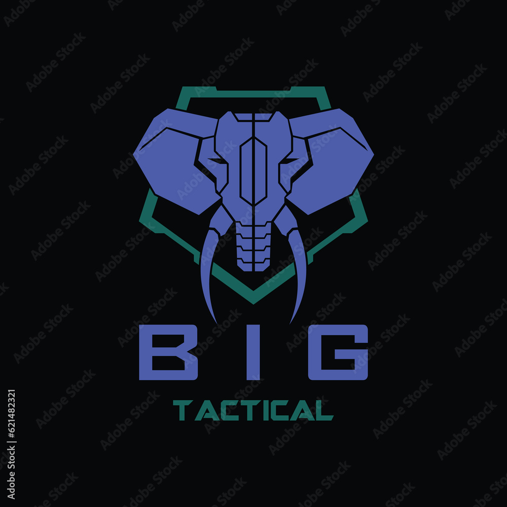 Elephant Logo. Elephant Tactical logo in shield vector template for ...