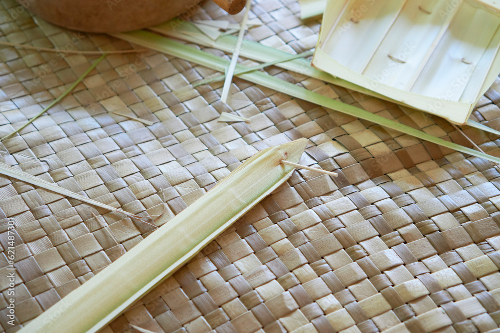 Making Canang sari(balinese offering) in Bali Stock Photo | Adobe Stock