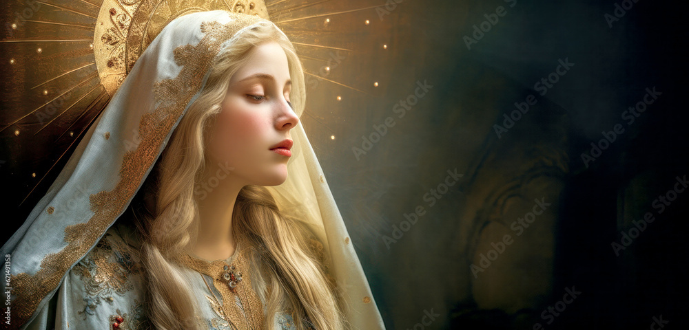 Modern Portrait Illustration of the Adoration of the Holy Mary ...