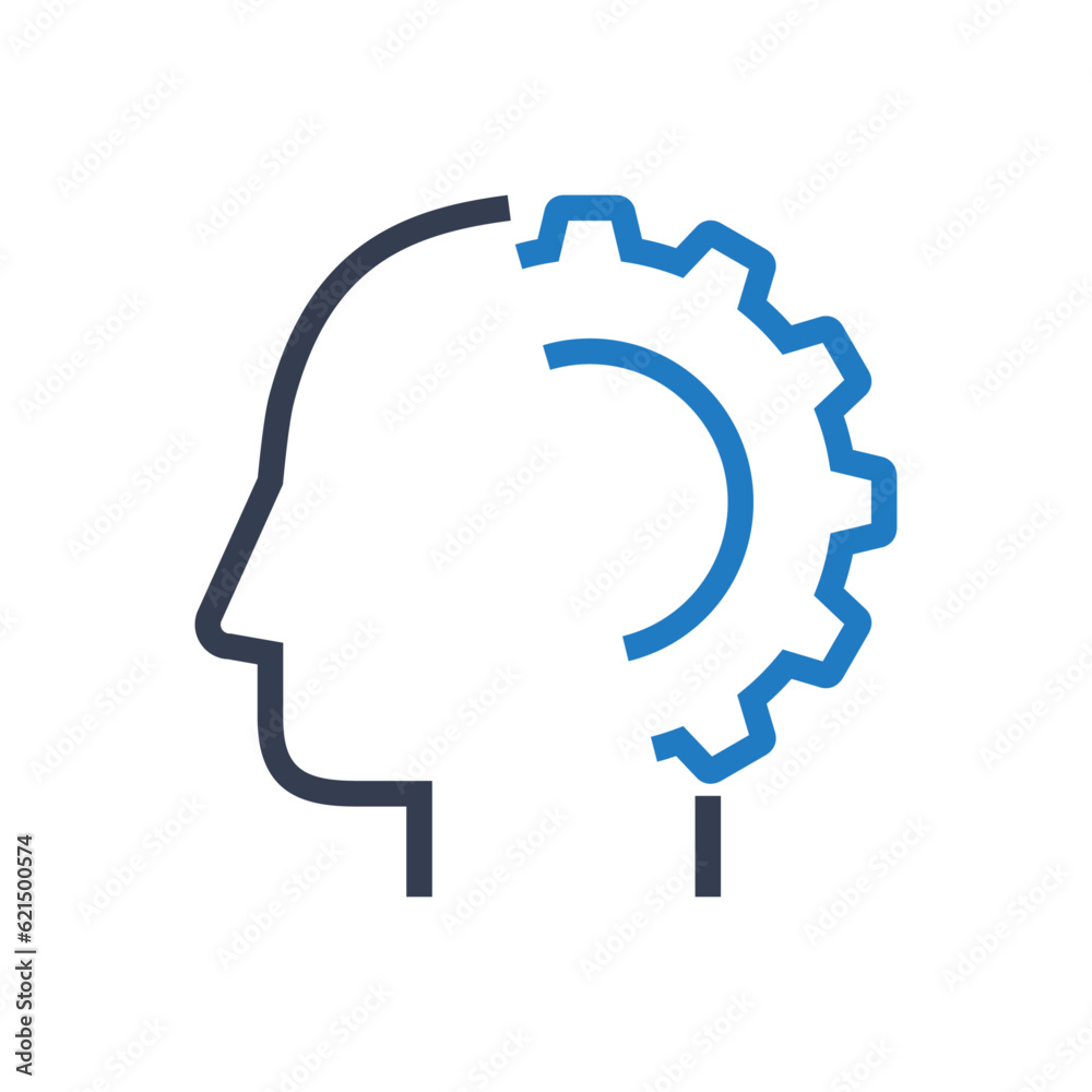 Icono inteligencia artificial. Logo silueta de cabeza humana lineal de ... Icono inteligencia artificial. Logo silueta de cabeza humana lineal de ...