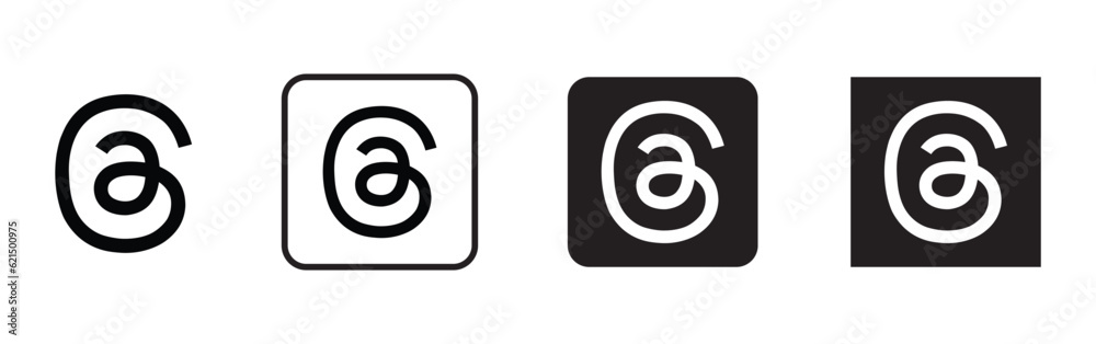 Threads logo social media icon with rounded corners design on ...
