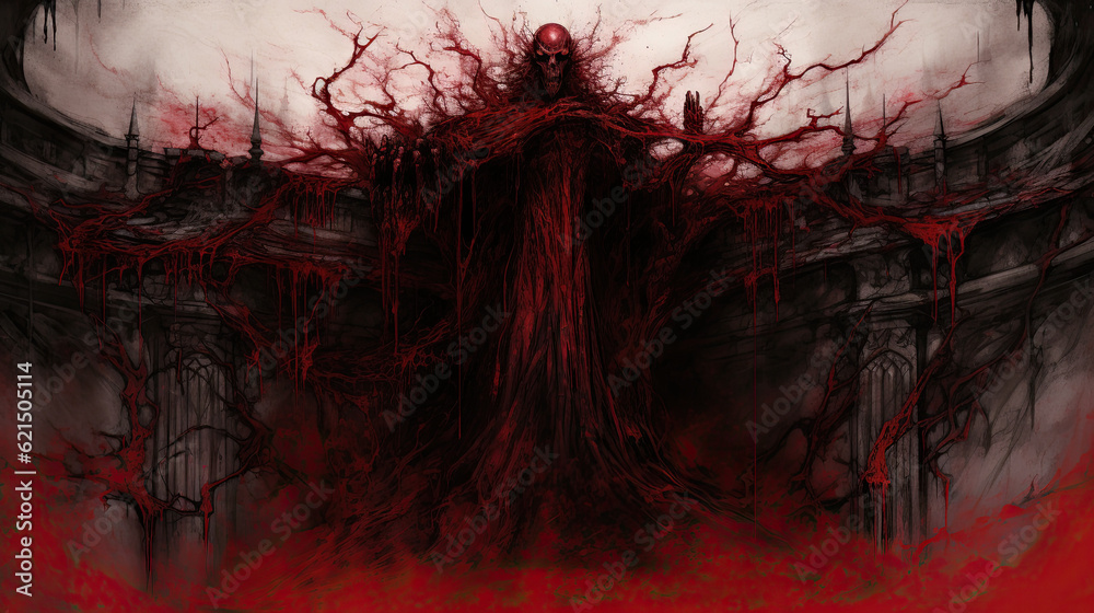 bloody lich vampire monster grim dark fantasy rpg - by generative ai ...