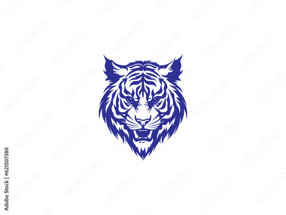 Tiger logo, simple and colorful illustration, transparent background ...