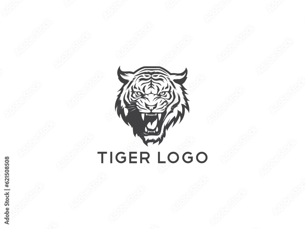 Tiger logo, simple and colorful illustration, transparent background ...