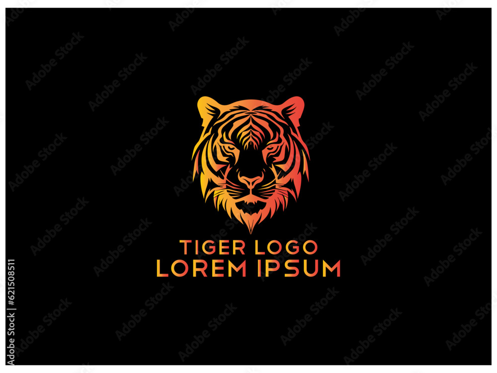 Tiger logo, simple and colorful illustration, transparent background, Premium Photo, Tiger Logo ...