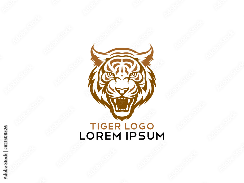 Tiger logo, simple and colorful illustration, transparent background ...