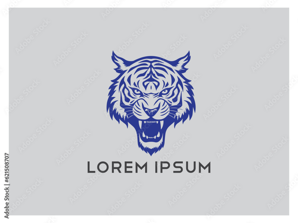 Tiger logo, simple and colorful illustration, transparent background ...