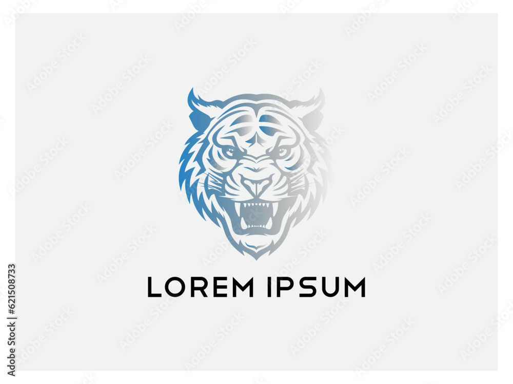 Tiger logo, simple and colorful illustration, transparent background ...