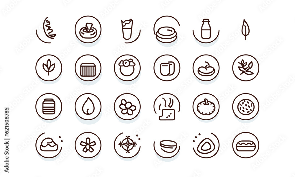 Food allergen line symbols set. Features of the product include no soy ...