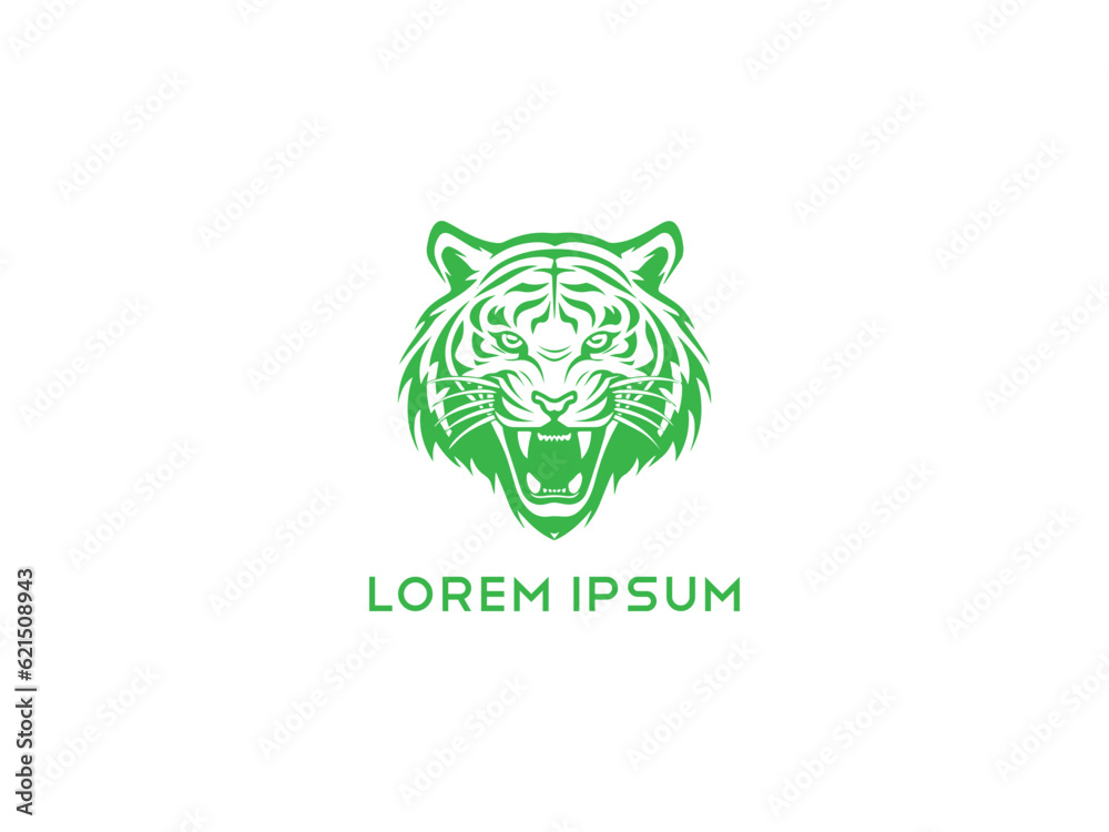 Tiger logo, simple and colorful illustration, transparent background ...