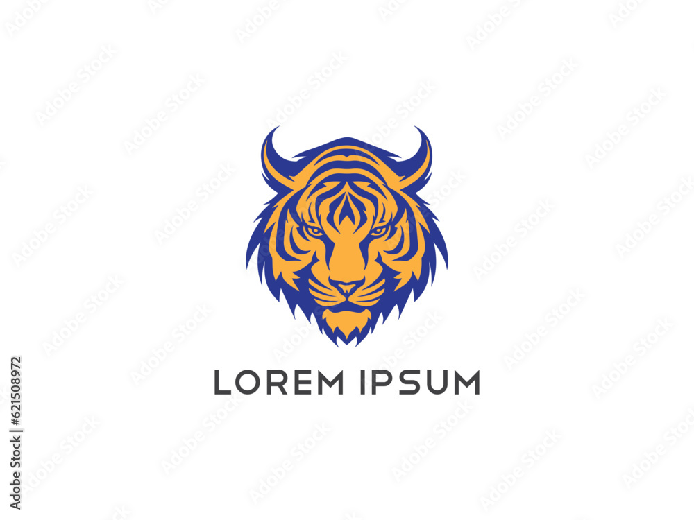 Tiger logo, simple and colorful illustration, transparent background ...