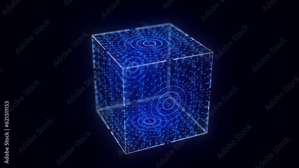 Cyber network connection structure in the form of a cube. Technology ...