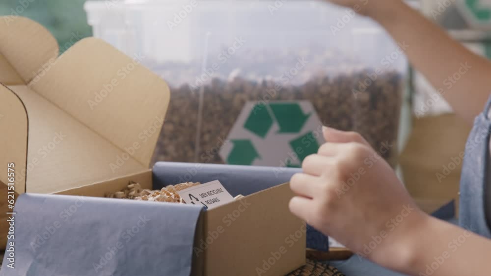 Eco friendly go green packaging parcel carton box in net zero waste ...