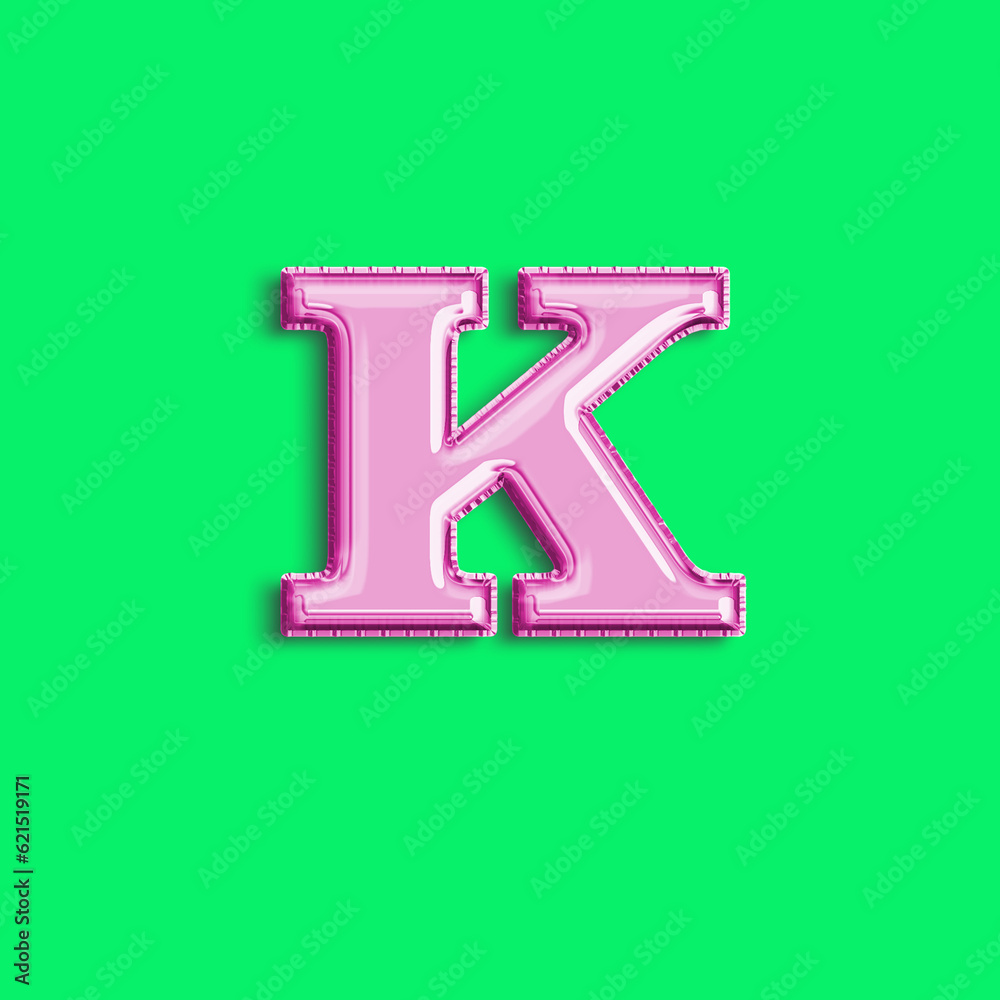 The Letter K In Hot Pink
