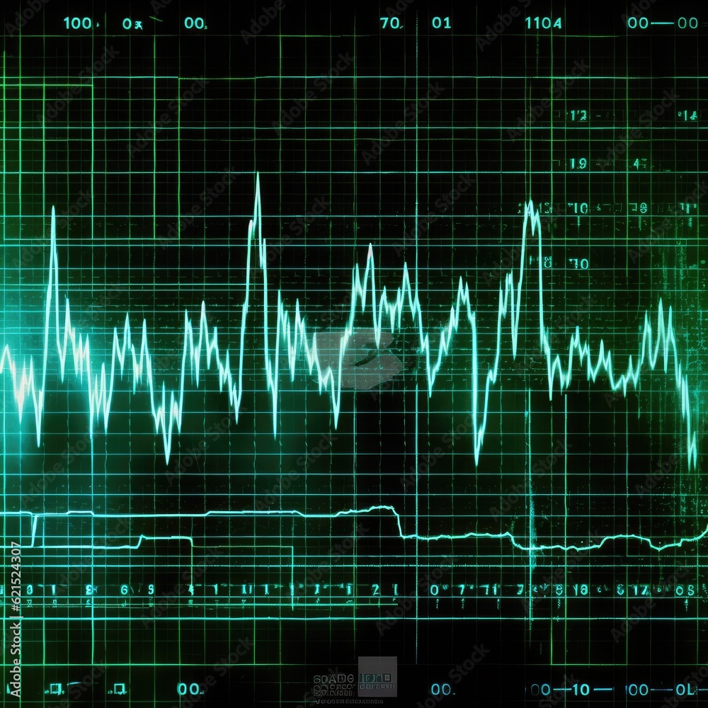 Oscilloscope waveform on its screen. Generative AI Stock Illustration ...