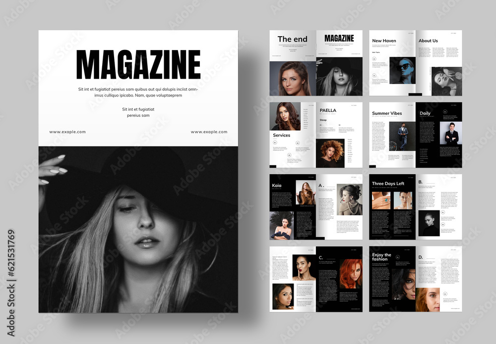 Simple Magazine Layout Stock Template | Adobe Stock