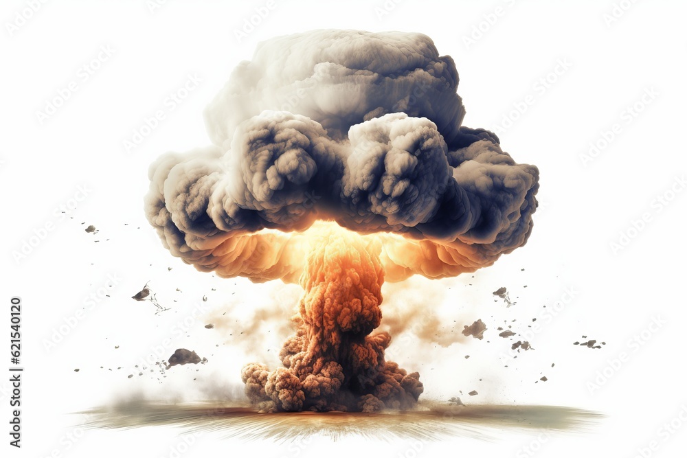 nuclear explosion on white background Stock Illustration | Adobe Stock