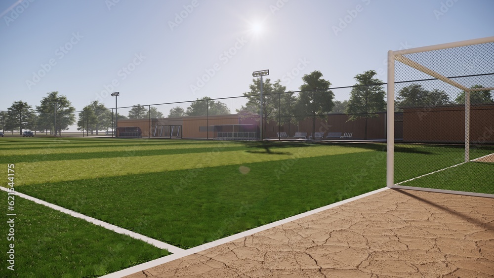 Illustration Aerial masterplan Soccer - football field training complex ...