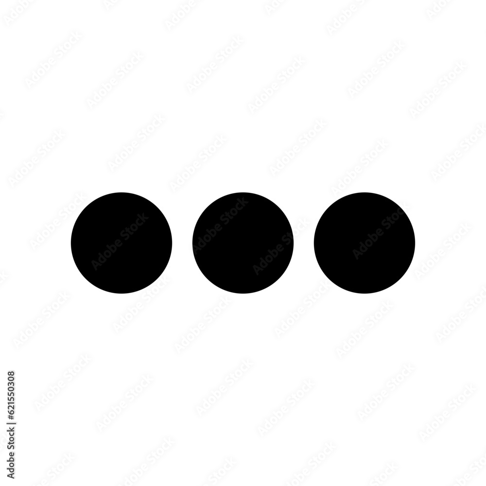 Vector horizontal ellipsis menu icon. Black, white background. Perfect ...