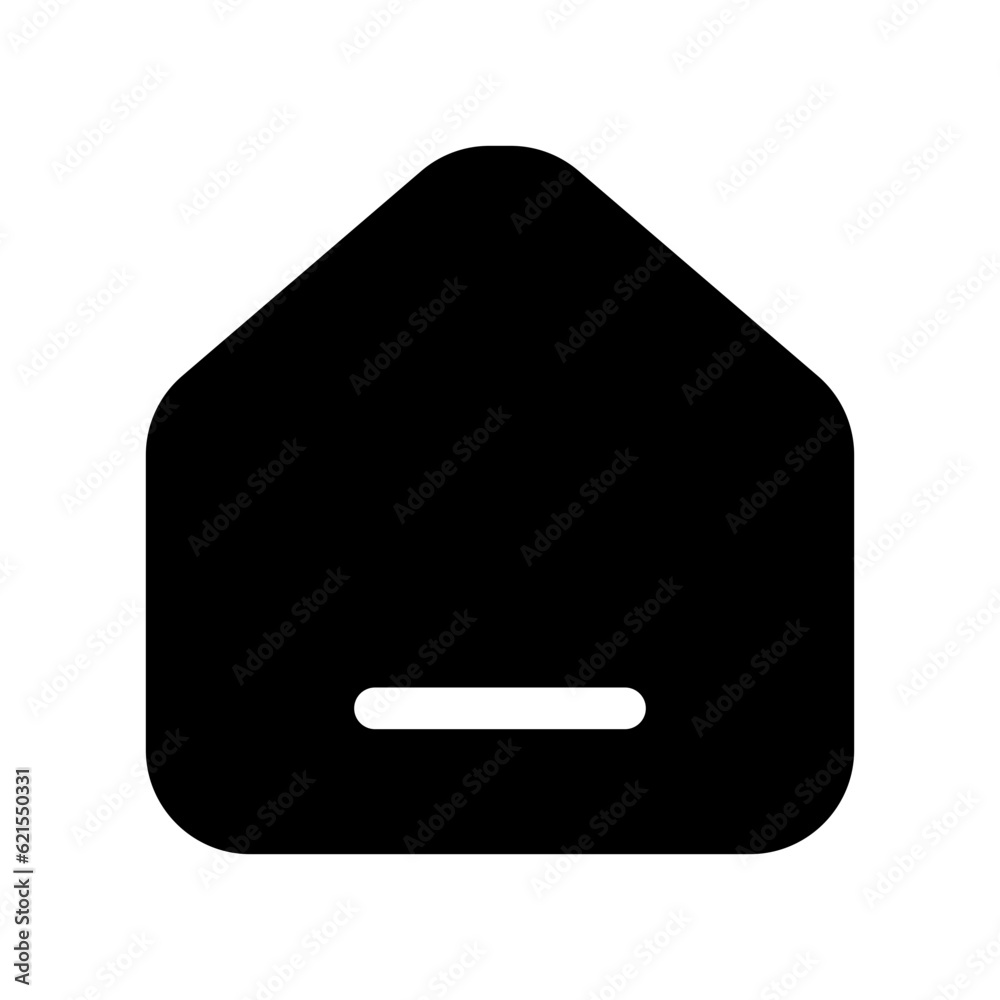 Vector home page button icon. Black, white background. Perfect for app and web interfaces ...