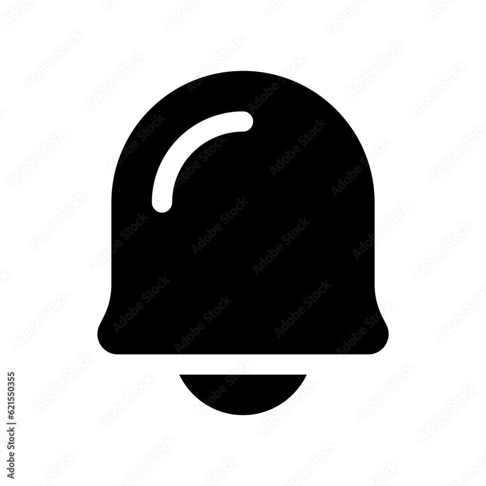 Vector notification bell icon. Black, white background. Perfect for app ...