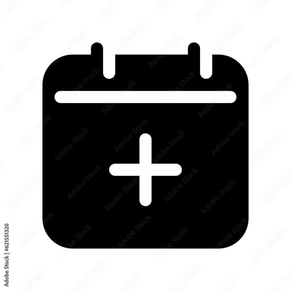 Editable vector add new calendar event icon. Part of a big icon set ...