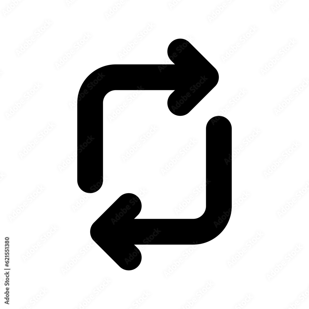 Editable vector rotation arrows icon. Part of a big icon set family ...