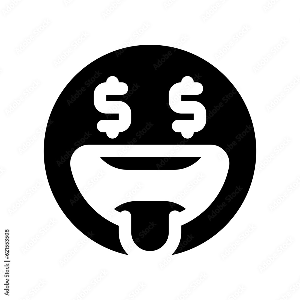 Editable greedy face expression emoticon vector icon. Part of a big ...