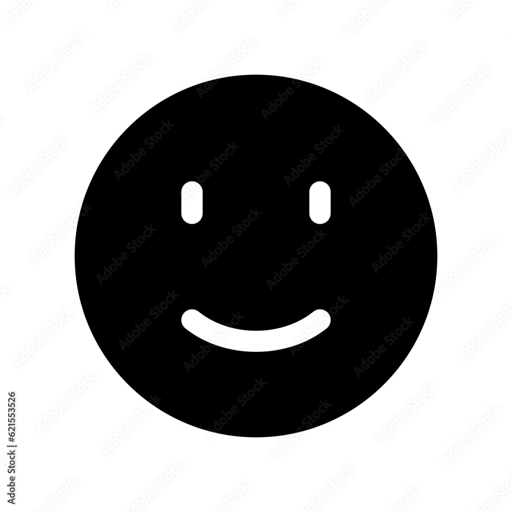 Editable slight smile expression emoticon vector icon. Part of a big ...