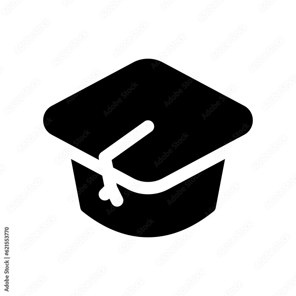 Editable mortarboard hat, cap vector icon. Education, college ...