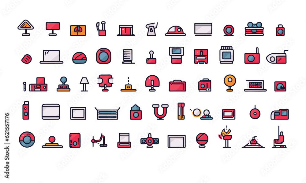 Content line symbols set. Set of video and audio line icons. Collection ...