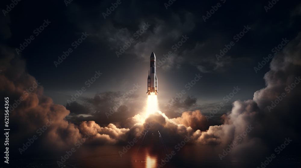 Rocket, Night, Launch, Liftoff, Space exploration, Night launch ...