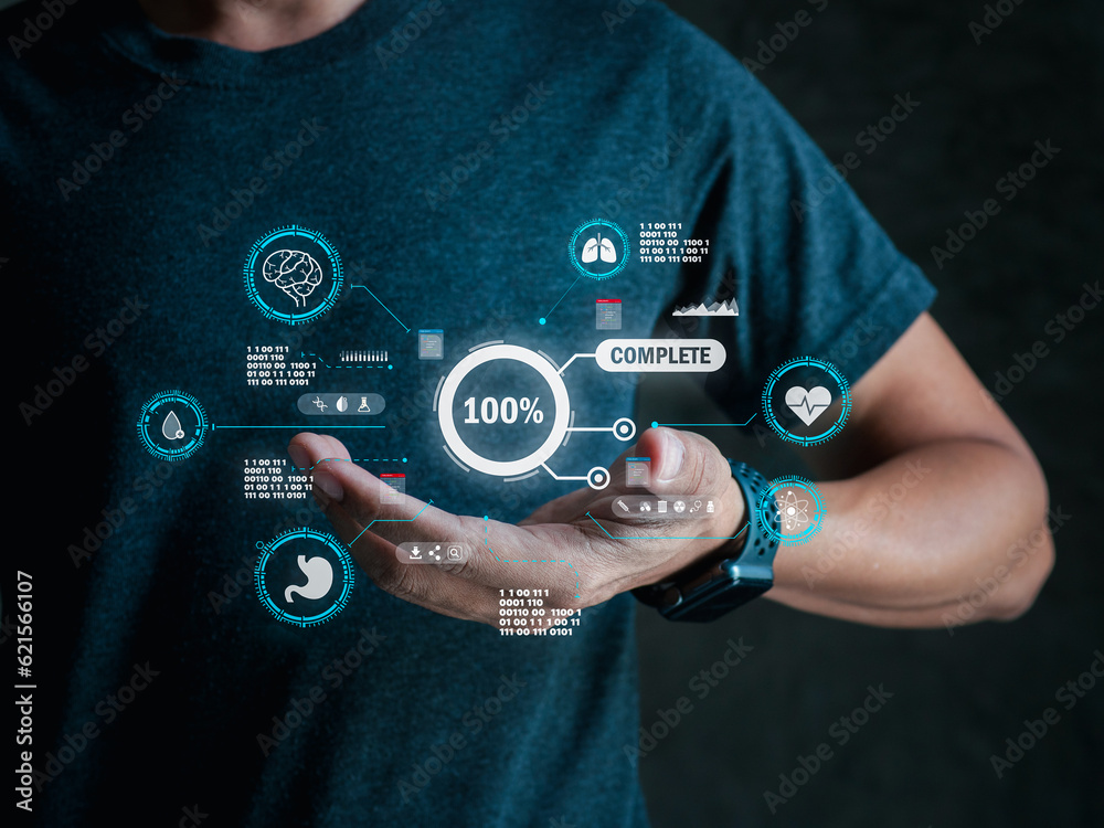 Digital Health Dashboard Monitoring Vital Signs.IoT Medical Devices ...