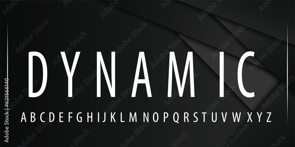 Futuristic modern geometric alphabet font. Luxury and elegant font ...