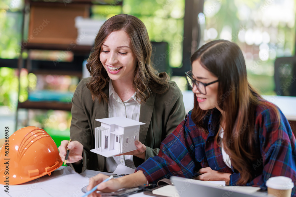 Construction concept of Engineer and Architect working with ...