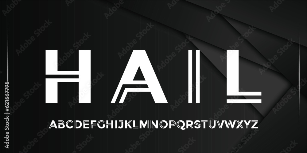 Futuristic modern geometric alphabet font. Luxury and elegant font ...
