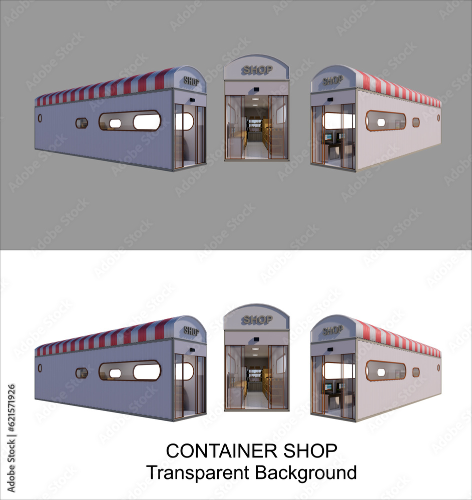 3d Illustration rendering old shipping container is converted into a ...