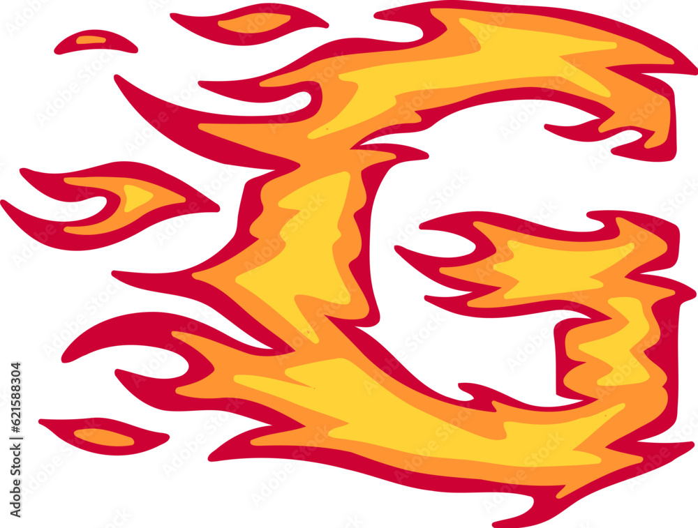 Fire Alphabet Letter G Stock Vector | Adobe Stock