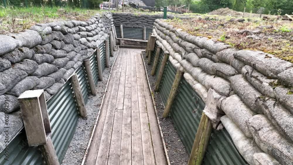 replica world war one trenches Stock Video | Adobe Stock