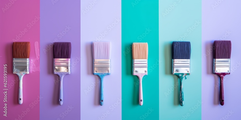 Pastel color brushes with paint. Texture pastel color brushstroke ...
