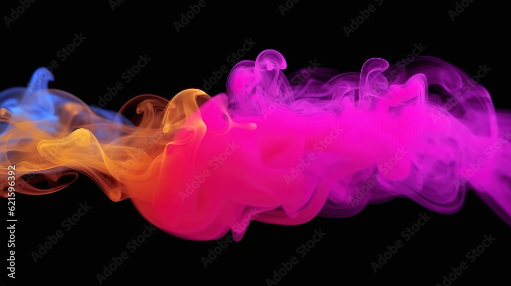 Cartoon smoke transitions on a black screen. Generative ai Stock ...