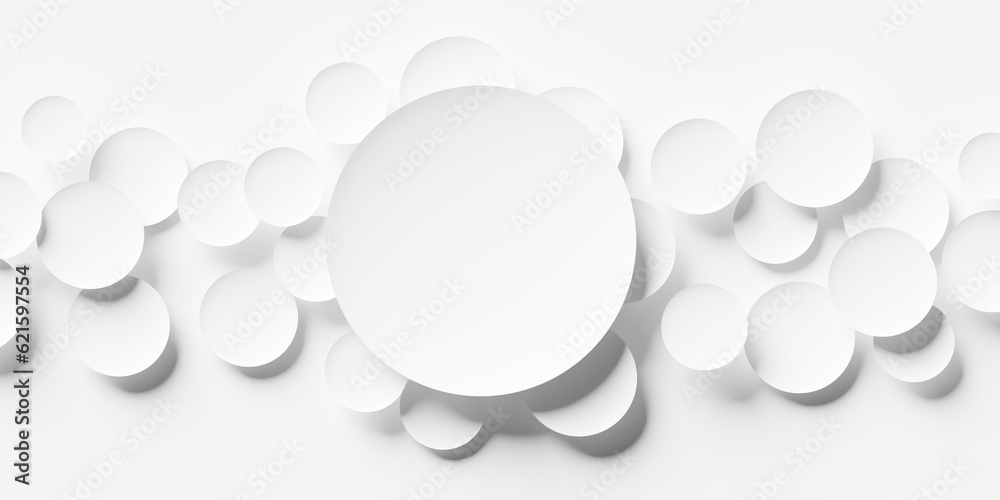 White paper cut round circle bowl shaped geometric shapes array ...