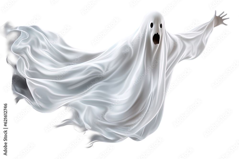 Halloween ghost on transparent background. Spirit figure. PNG element ...