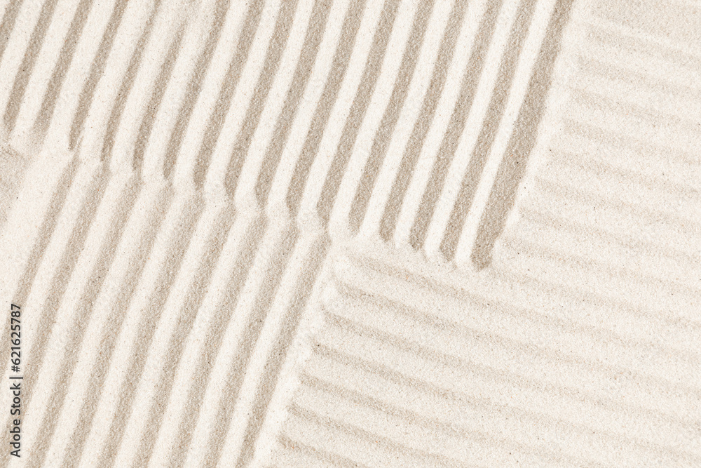 Sand pattern as background. Zen pattern in white sand. Beach sand ...