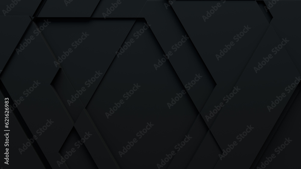 Black, Tech Background with a Geometric 3D Structure. Dark, Minimal ...