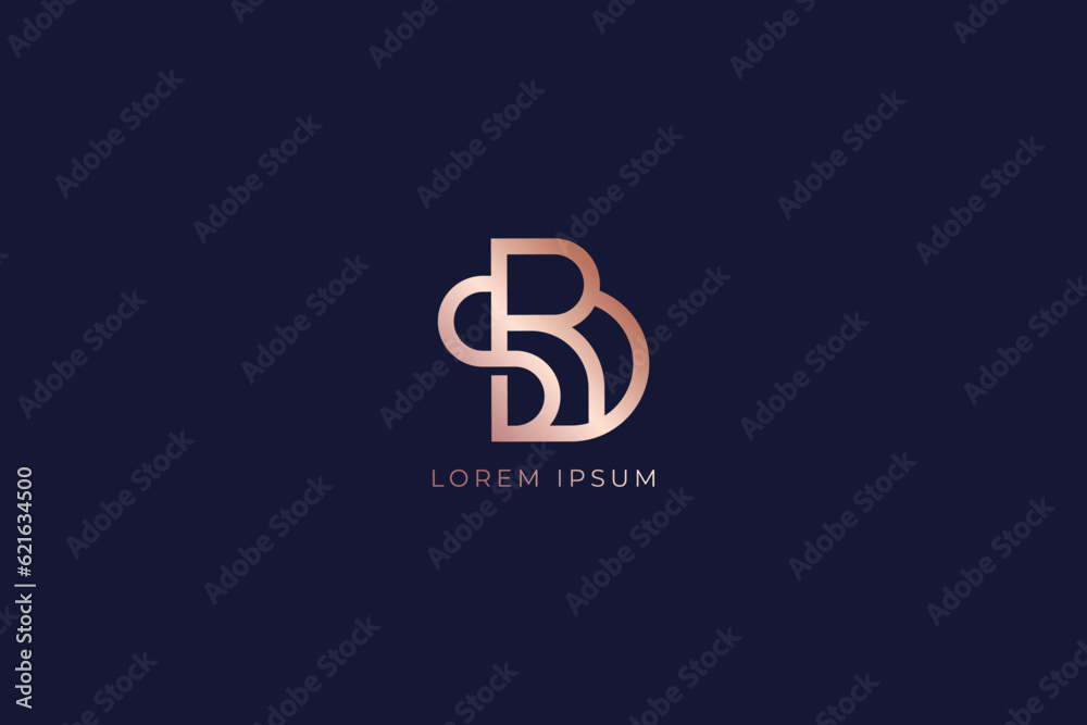 srd letter fashion brand design modern style creative golden wordmark ...