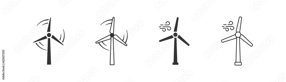 Wind turbine icon isolated. Wind power symbol. Ecology, alternative ...