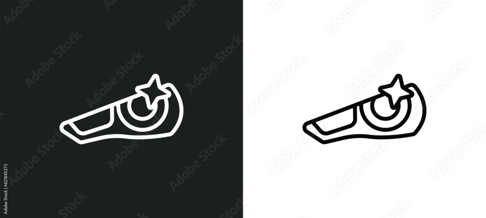 car headlight outline icon in white and black colors. car headlight ...