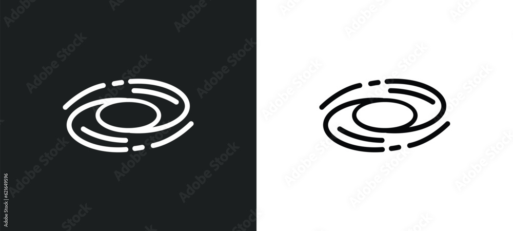 nebula outline icon in white and black colors. nebula flat vector icon ...